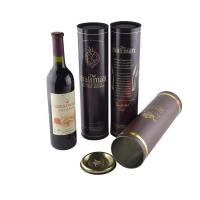 China Matt Black Cardboard Wine Tube Luxury Rigid Gift Box Custom Size 500 Pcs MOQ for sale