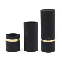 China Custom Black Cardboard Perfume Tube Packaging with Gold Foiling 2mm Thickness for sale