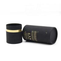 China Custom Black Cardboard Perfume Tube Packaging with Gold Foiling 2mm Thickness for sale
