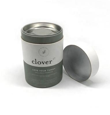 China Custom Cardboard Paper Tube Food Packaging with Metal Lid CMYK Logo Embossed 500 PCS for sale