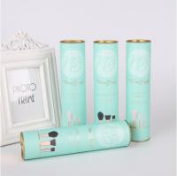 China Custom Cosmetic Paper Tube Packaging with Embossed Velvet Pillow Insert 500 Pcs MOQ for sale