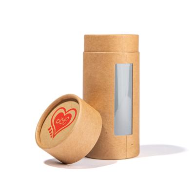China Custom Kraft Paper Tube Box with PVC Window for Food Tea Chocolate Packaging 500pcs MOQ for sale