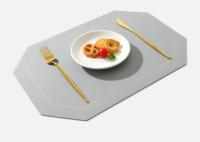 China NORDIC INSTAGRAM WESTERN DINING MAT OIL PROOF TABLE MAT PVC DINING PLATE MAT SOLID COLOR DOUBLE LAYER SQUARE LEATHER MAT for sale