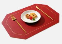 China NORDIC INSTAGRAM WESTERN DINING MAT OIL PROOF TABLE MAT PVC DINING PLATE MAT SOLID COLOR DOUBLE LAYER SQUARE LEATHER MAT for sale