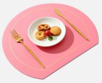 China irregular Instagram Western food mat, solid color thermal insulation mat, double-layer leather dining table mat for sale