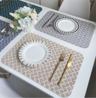 China household anti slip point plastic dining table mat, high-end and delicate Simple cotton and linen chenille dining mat, for sale