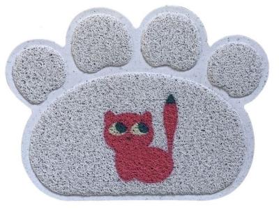 China Durable PVC Coil Mat for PET and Home, Foot Sahpe with Printing PVC Cat Mat for sale