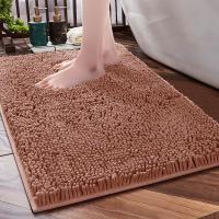 China Soft Fluffy Chenille Bathroom Rugs Non Slip Absorbent Bath Mats for Bathroom Washable and Quick Dry Pink 17