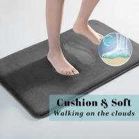 China Bath mat anti skid gray memory foam bathroom bedroom mat quick drying customizable mat for bathroom for sale