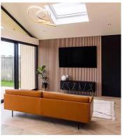 China Polyester Fabric Fiber Free Samples MDF Slat Interior Decorative Wooden Wall Panel Board Pet Acoustic Panel for sale