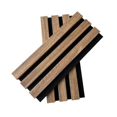 China MDF Wooden Acoustic Slats Interior Wall Panel 2400*600*22mm acoustic sound panels for walls for sale