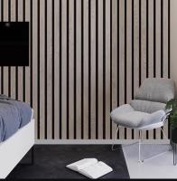 China Factory Walnut Slat Wood Panel With Black Pet Felt Interior acoustic Wall panel for sale