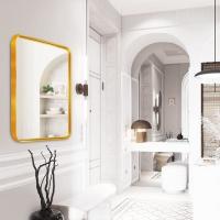 China Bathroom Mirror Rounded Corner PVDF Aluminum Mirror Frame For Home Decoration for sale