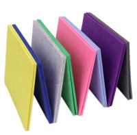 China Green Fiber Acoustic Wall Panel Easy Maintenance Polyester Fiber Panel B1 Fireproof Grade for sale