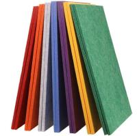 China Green Fiber Acoustic Wall Panel Easy Maintenance Polyester Fiber Panel B1 Fireproof Grade for sale