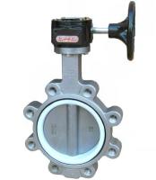 China Lug Type Water Butterfly Valve Shrough Shaft PTFE Bushing Without Pin for sale