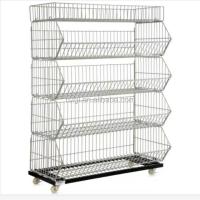 China Versatile 5-Tier Metal Wire Basket Stand for Supermarket Snack Display in Metallic for sale