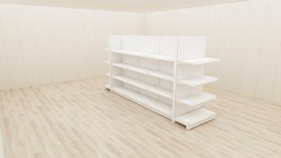 China 0.8mm Metal Supermarket Shelf Rack White Lenght 900mm 1200mm for sale