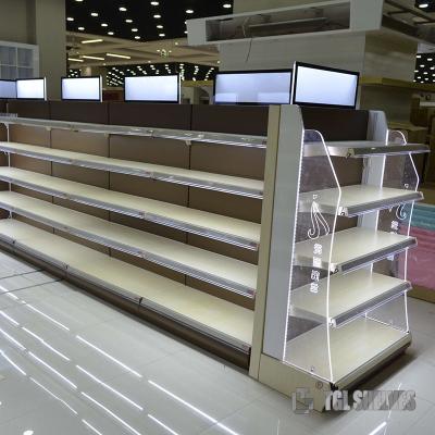 China White Slatwall Gondola Shelving Corrosion Free Combinated Freely for sale