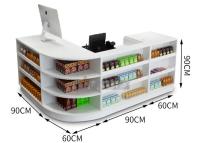 China Modern Supermarket Checkout Counter 600×600×850mm Size MDF Boards Material for sale