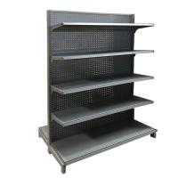 China Slatwall Gondola Shelf Rack Nail Board Storage Drugstore Shelf for sale