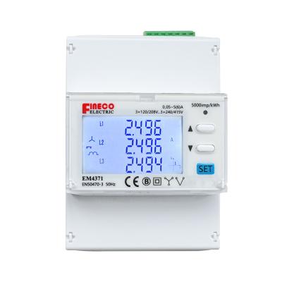 China Smart Electric Energy Meter EM4371 CT 3x230/400V 1.5-6A 4 DIN Modules Three Phase for sale