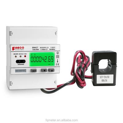 China CL1.0 72x104.5x60mm Two Phase Three Wire Modbus Electric Energy Meter 120/240V for sale