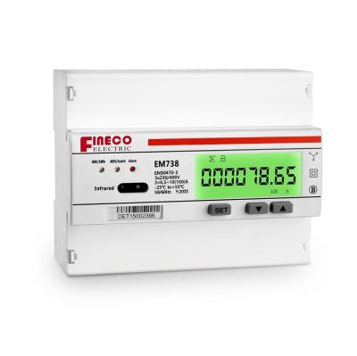 China Modbus RTU Three Phase Energy Meter 3x230/400V 10(100)A for Solar Monitoring for sale