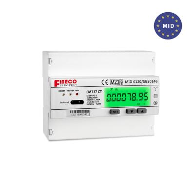 China EM737 CT 3x230/400V 1.5(6)A MID Approved Bi-directional Modbus Smart kWh Meter for sale