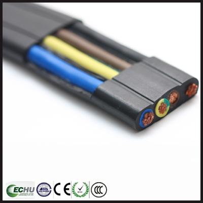 China 4 Core Flexible Flat Crane Cable 300/500V YFFB Rubber Sheathed Control Cable for sale