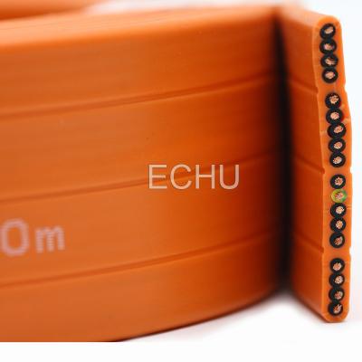 China ECHU Flat Traveling Elevator Cable TVVB 300/500V 0.75mm2 Flexible PVC Control Signal Cable for sale