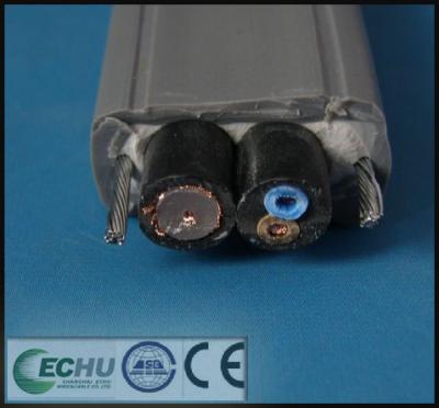 China Flat Elevator Cable with Coaxial Cable 300/500V Traveling Cable Flexible 75 Ohm for sale