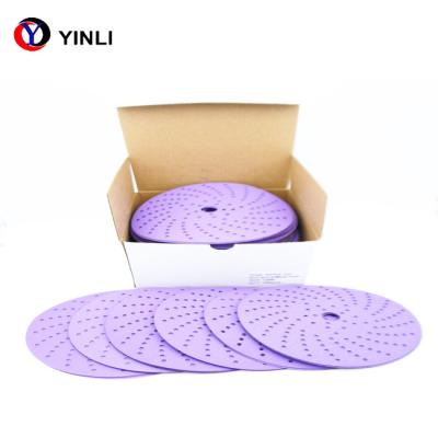China 150mm 17 Hole 2000 Grit Aluminum Oxide Sanding Disc for Auto Paint Polishing for sale