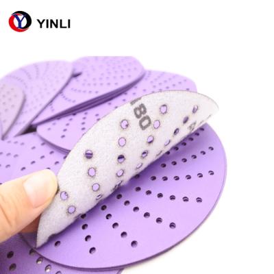 China Zirconium Oxide Car Bodywork Sanding Discs 100 Mesh 6 Inch 8 Hole Orbital Sandpaper for sale