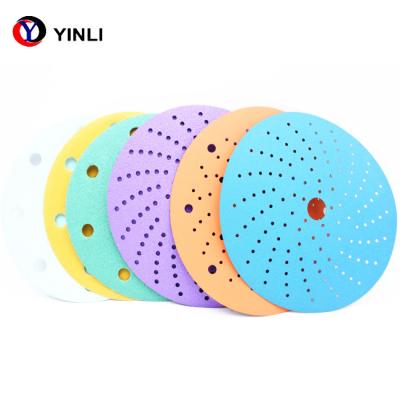 China 5 Inch 125mm 8 Hole Hook and Loop Sandpaper Aluminum Oxide 100 Pcs per Box for sale