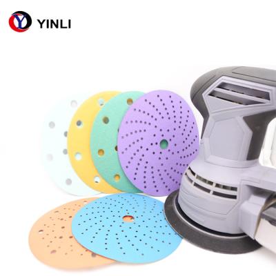 China Ceramic 150 Grit 5 Inch 8 Hole Sanding Discs for Polishing Car Metal Wood for sale