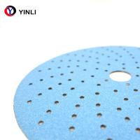 China 6 Inch 17 Hole Hook and Loop Sandpaper Disc 60 Grit Coarse Aluminum Oxide for Metal Polishing for sale