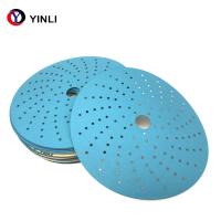 China Blue Zirconia Grinding Disc 15 Hole Hook and Loop Sanding Disc 125mm 80 Grit for sale