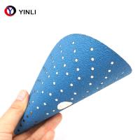 China Blue Ceramic Abrasive Sanding Disc 150mm 6 Inch Aluminum Oxide Hook and Loop Multihole for sale