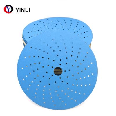 China 6 Inch 150mm Zirconia Sanding Disc 800 Grit 15 Hole Hook and Loop for Automotive for sale