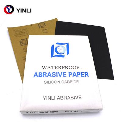 China Waterproof 220 Grit Silicon Carbide Sandpaper Sheets 230x280mm for Metal Polishing for sale