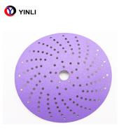 China Abrasive Automotive Purple Zirconia Sanding Disc 4-7 Inch Multi Holes Velcro for sale