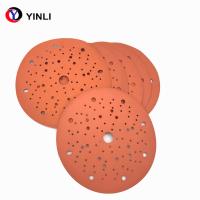 China Orange Ceramic 6 Inch Round Sanding Discs with Holes for Auto Paint Removal for sale