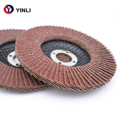 China 4.5 Inch 115mm 80 Grit Aluminum Oxide Flap Disc Fiberglass Backing for Angle Grinder for sale