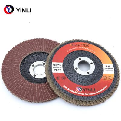 China T27 Type Aluminum Flap Disc 60 Grit 100mm for Metal Grinding and Finishing for sale