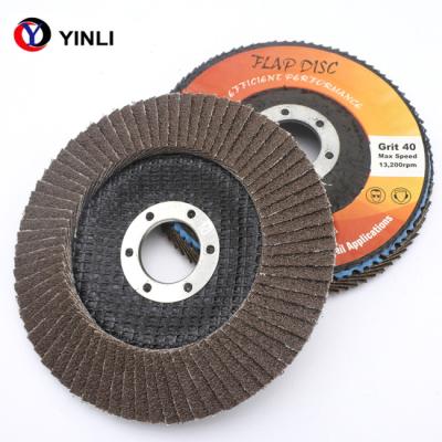 China 5 Inch 125mm Calcined Aluminium Oxide Flap Disc for Stainless Steel Grinding 13300 RPM for sale