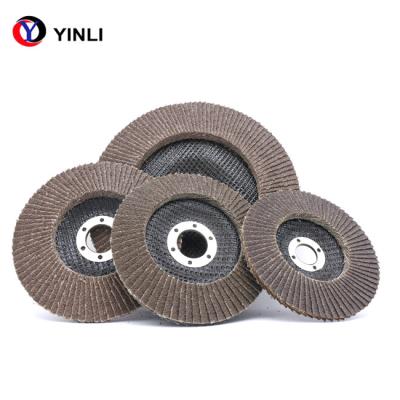 China Calcined Aluminum 115mm Flap Disc 40 Grit Flap Wheel for Stainless Steel Polishing for sale