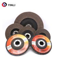 China 115mm Aluminum Flap Disc Abrasive Tool Brown Sand for Wood 40-400 Grit for sale