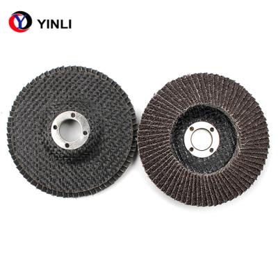 China 115mm Aluminum Flap Disc Abrasive Tool Brown Sand for Wood 40-400 Grit for sale