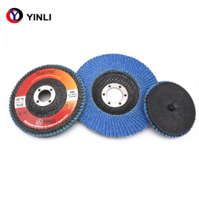 China Zirconia Flap Disc 5 Inch 125mm 60 Grit for Steel Polishing Blue T29 for sale